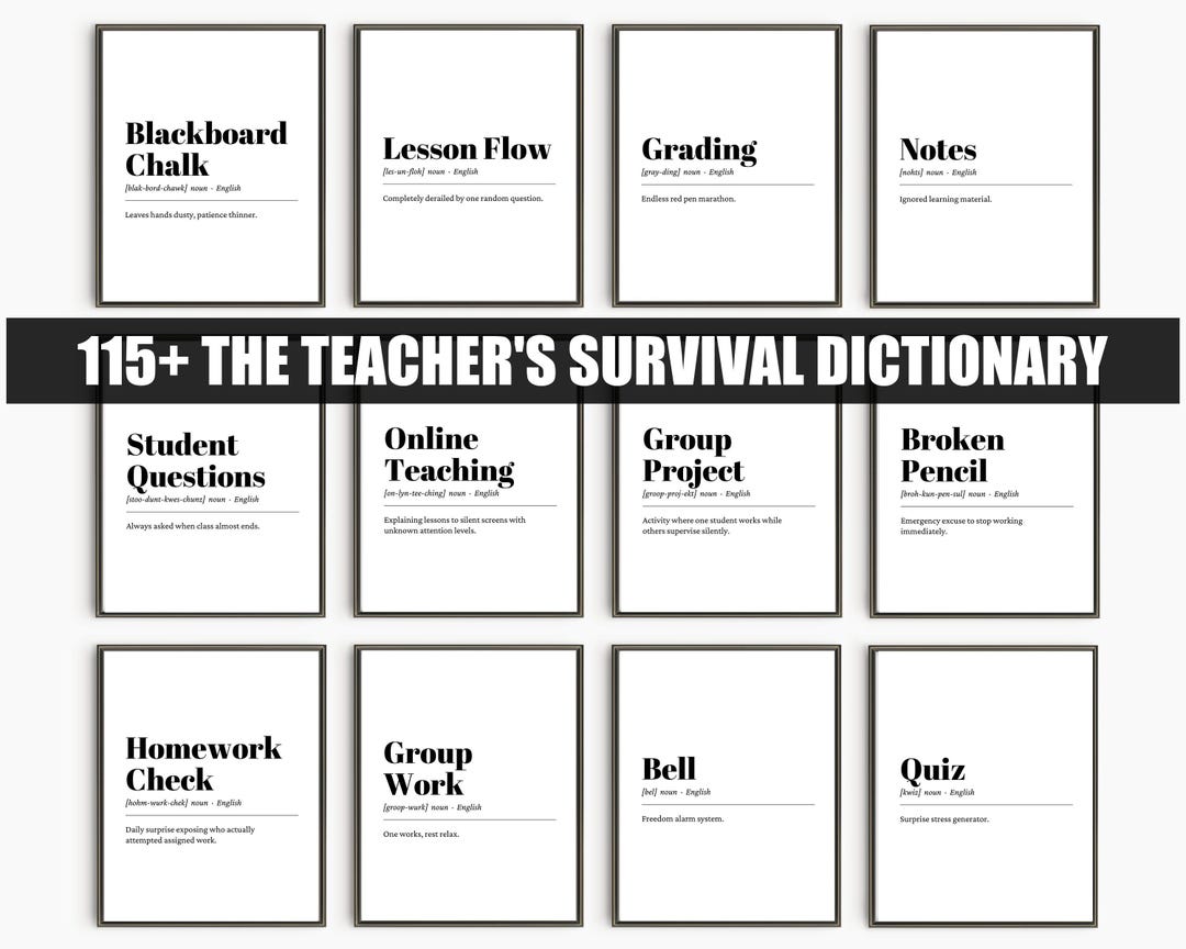 Funny Teacher Definition Print, Classroom Humor Wall Art, Teacher ...