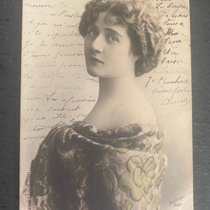 Darcy French Actress Art Deco Postcard, Glamorous Lady With Curly Hair ...