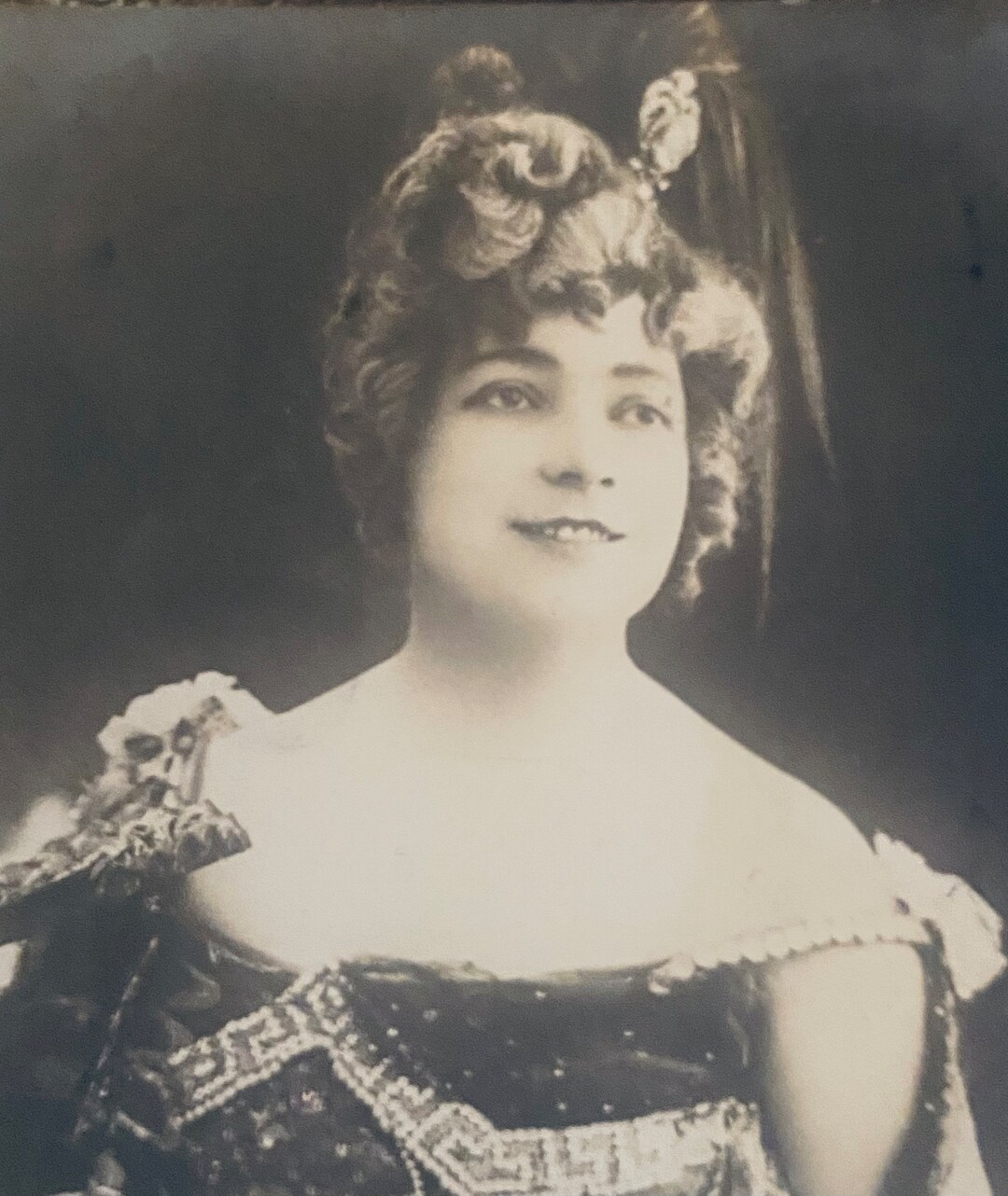 French Theatre Postcard, Actress Simon Gerard in a Gorgeous Dress ...