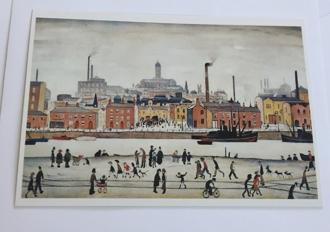 LS Lowry, British Artist Postcard, Northern River Scene, Medici Vintage ...