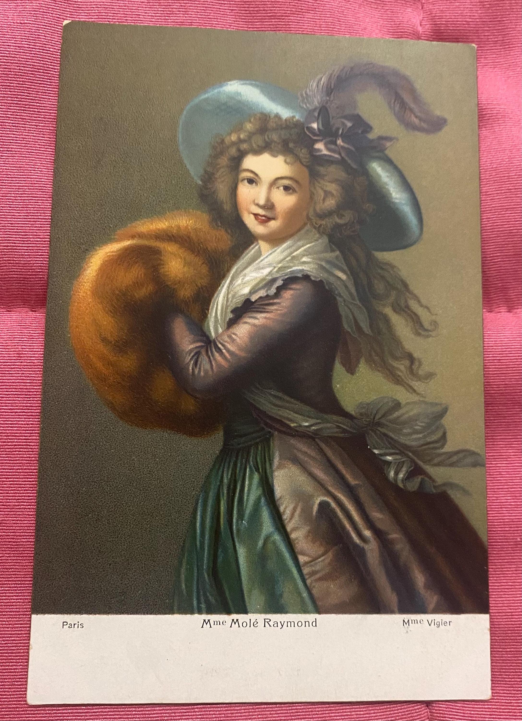 French Artist Elizabeth Vigée Lebrun Antique Postcard, Subject Mme Mole ...