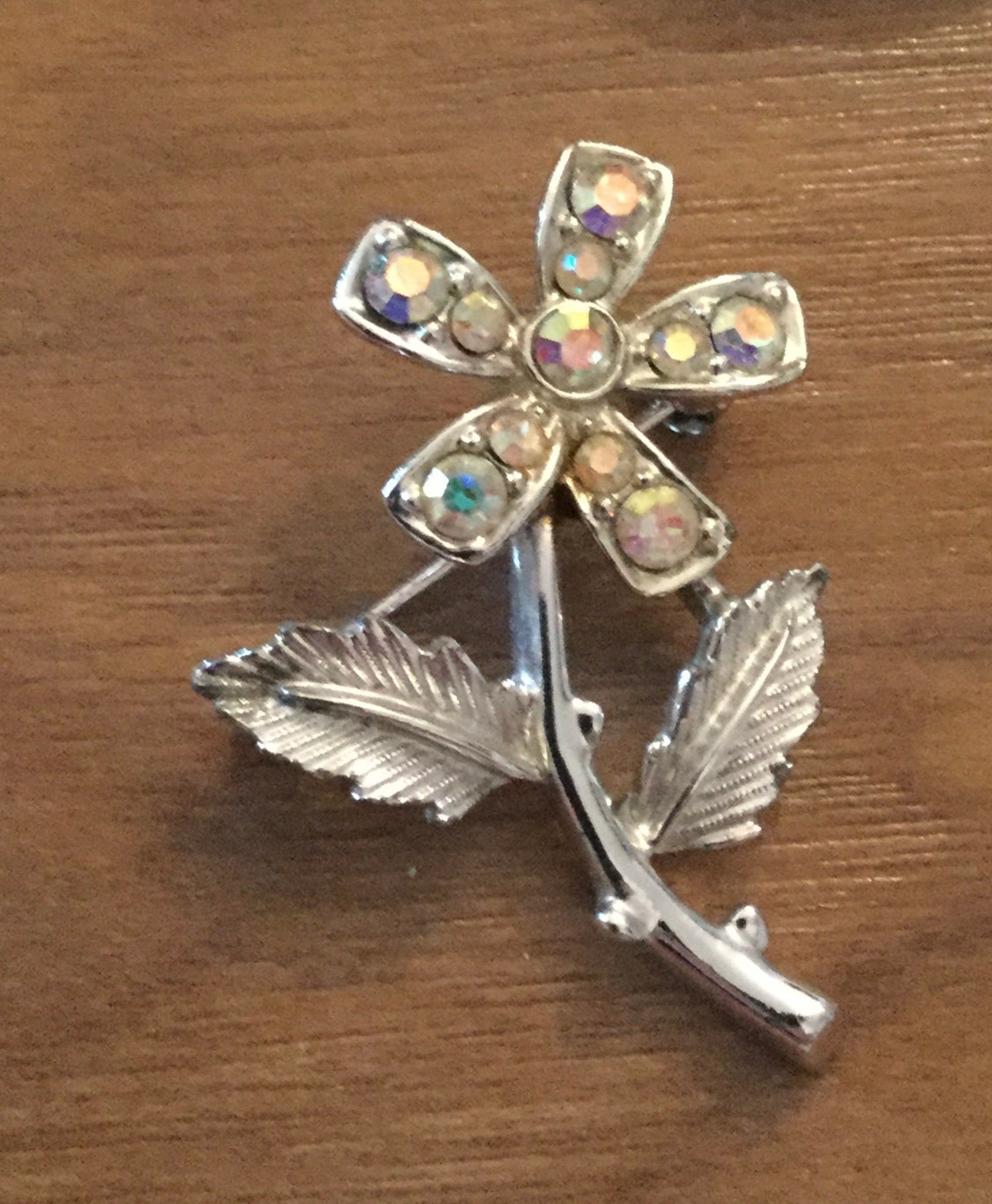 Sparkly Glass Flower Brooch, 1960s Designer Jewellery - Etsy