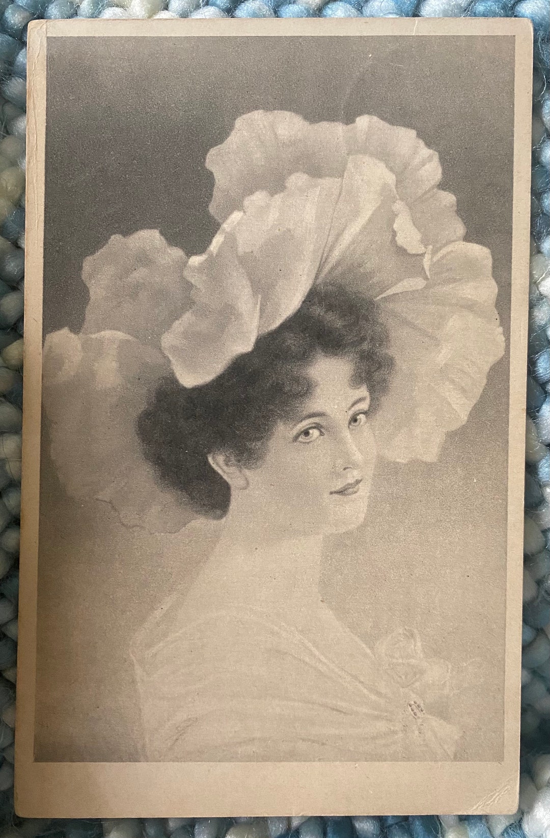 Art Nouveau Lady Postcard, White Petal Bonnet, Artist Illustrated ...