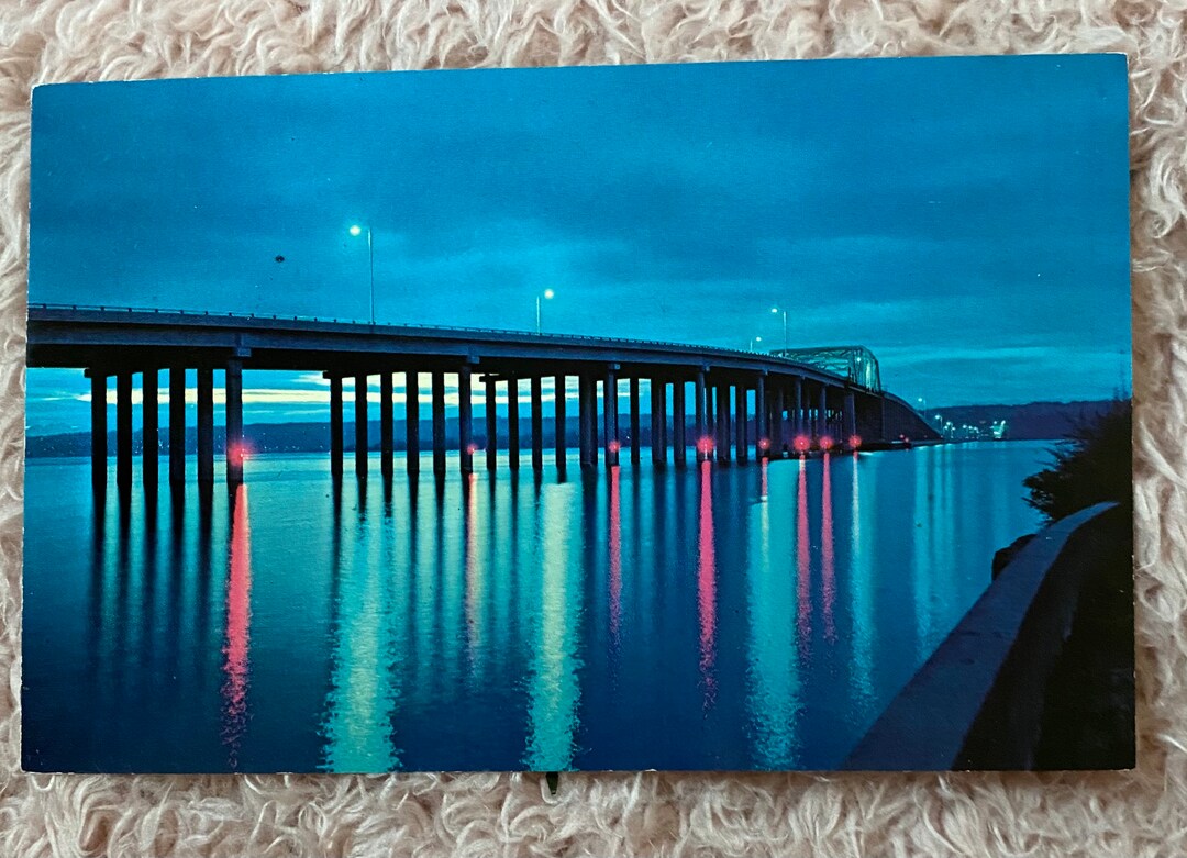 Seattle Postcard, First Evergreen Point Floating Bridge, 1960s ...