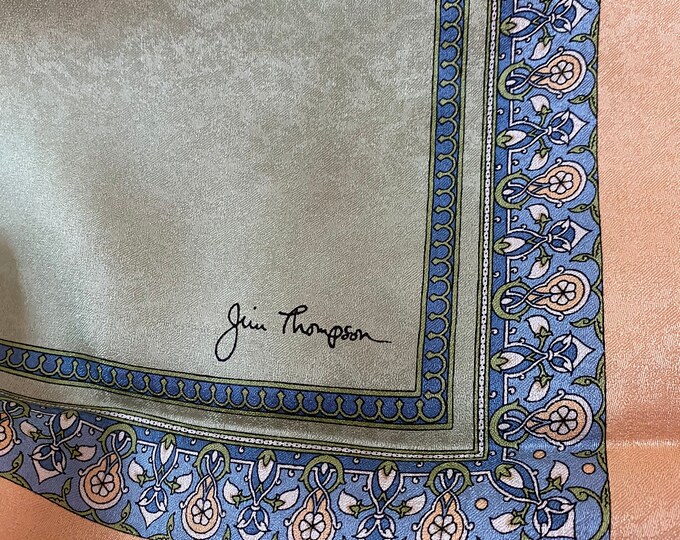 Jim Thompson Vintage Thai Silk Scarf 18 Neckerchief Bandana, Elephant ...