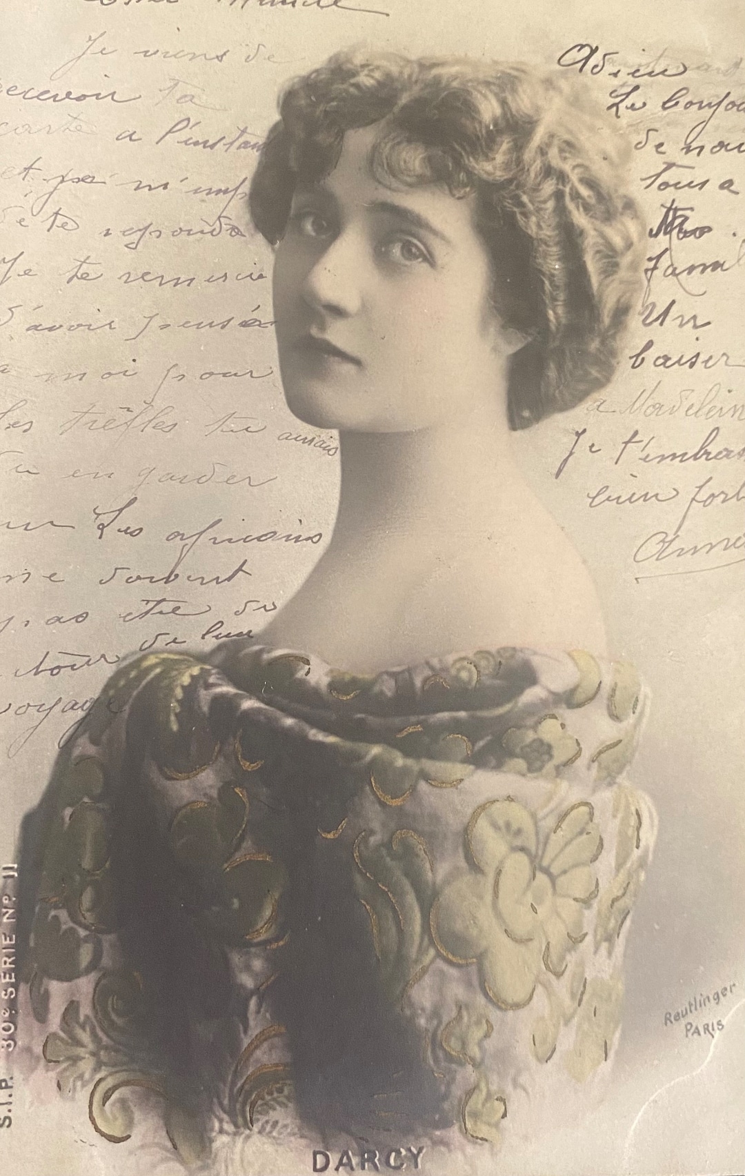 Darcy French Actress Art Deco Postcard, Glamorous Lady With Curly Hair ...