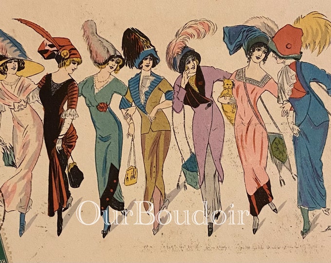 Artist Postcard Xavier Sager Art Deco 1913 Postcard Ladies Fashion and ...