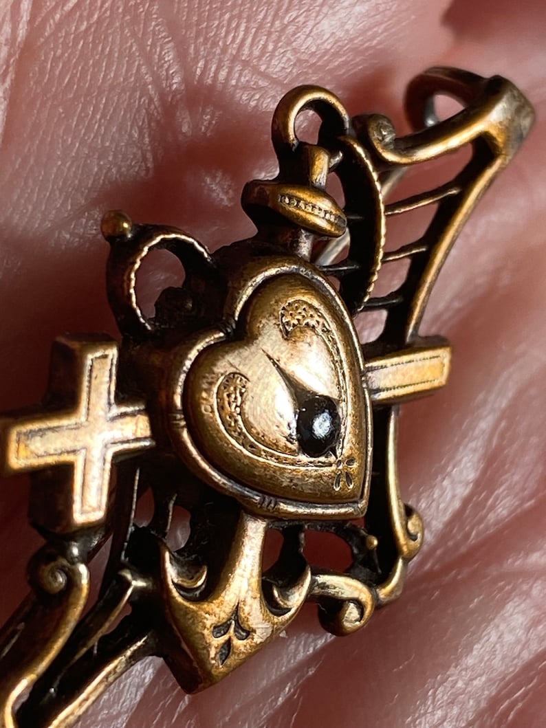 Victorian Gold Fill Brooch, Faith Hope Charity, Antique Jewellery - Etsy
