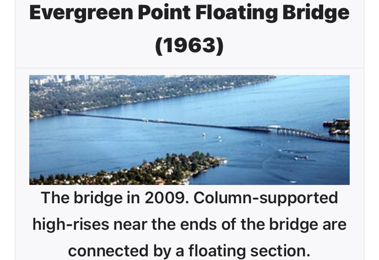 Seattle Postcard, First Evergreen Point Floating Bridge, 1960s ...