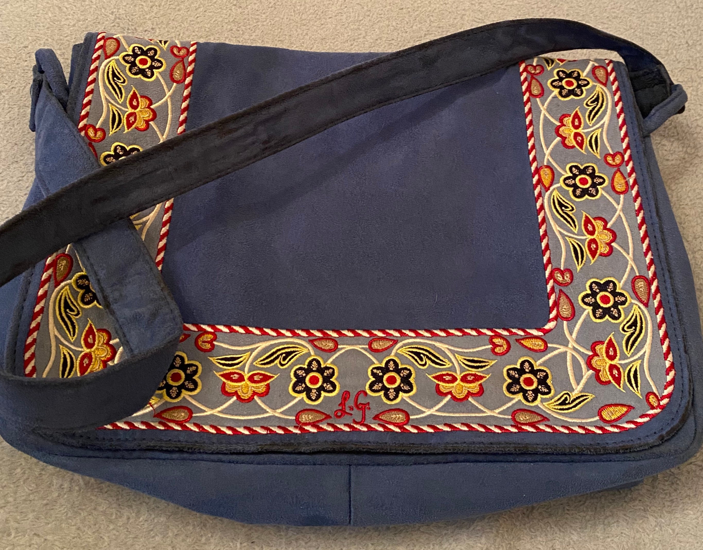 Lulu Guinness Bag, Blue With Medieval Floral Border, Vintage Handbag - Etsy