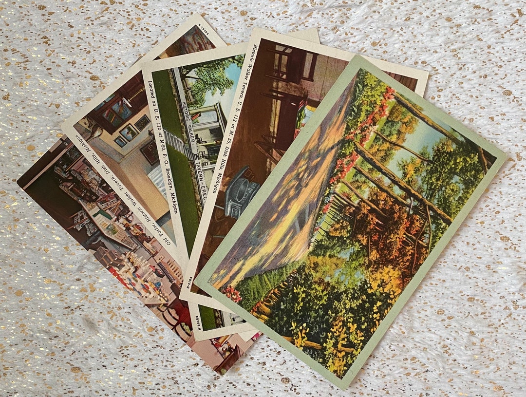 Vintage USA Postcards Collection 1960s 1940s Lot of 5 // Michigan State ...