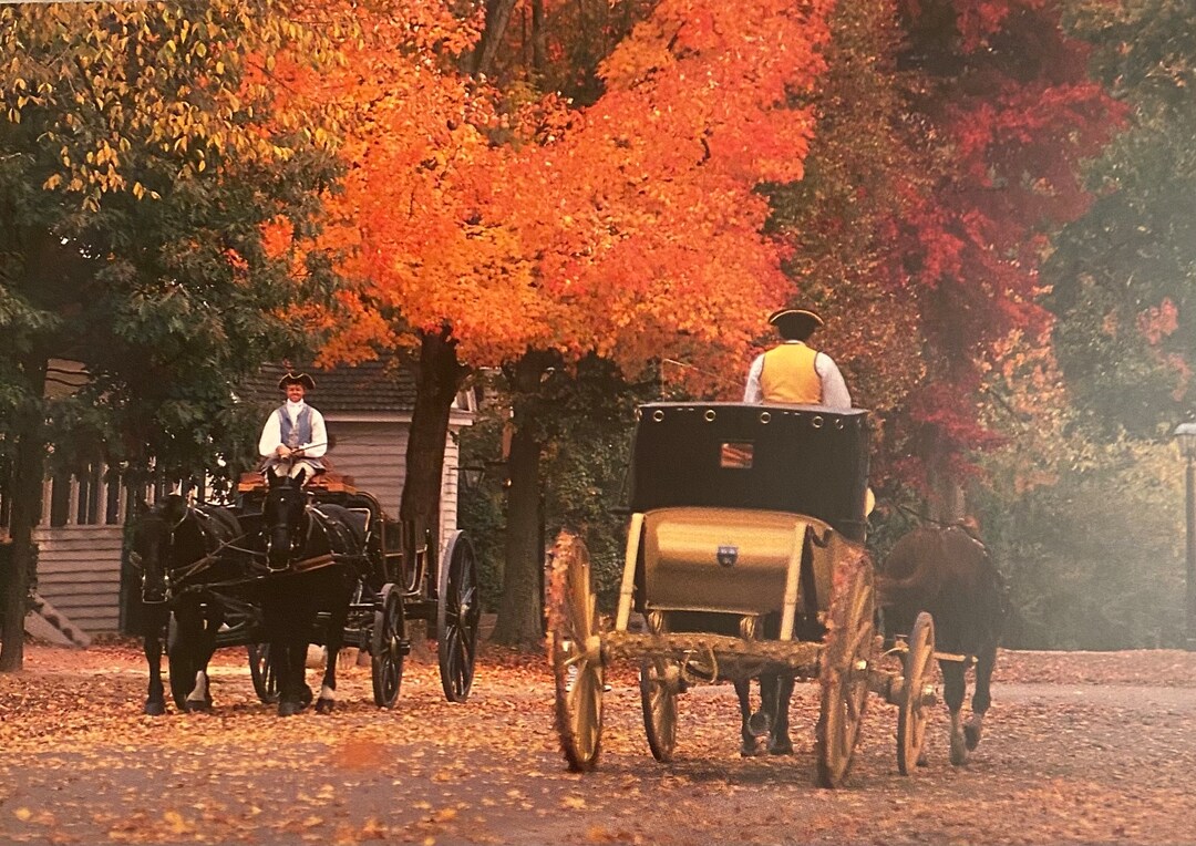 Williamsburg Virginia Postcard, Horse Drawn Colonial Carriages Duke of ...