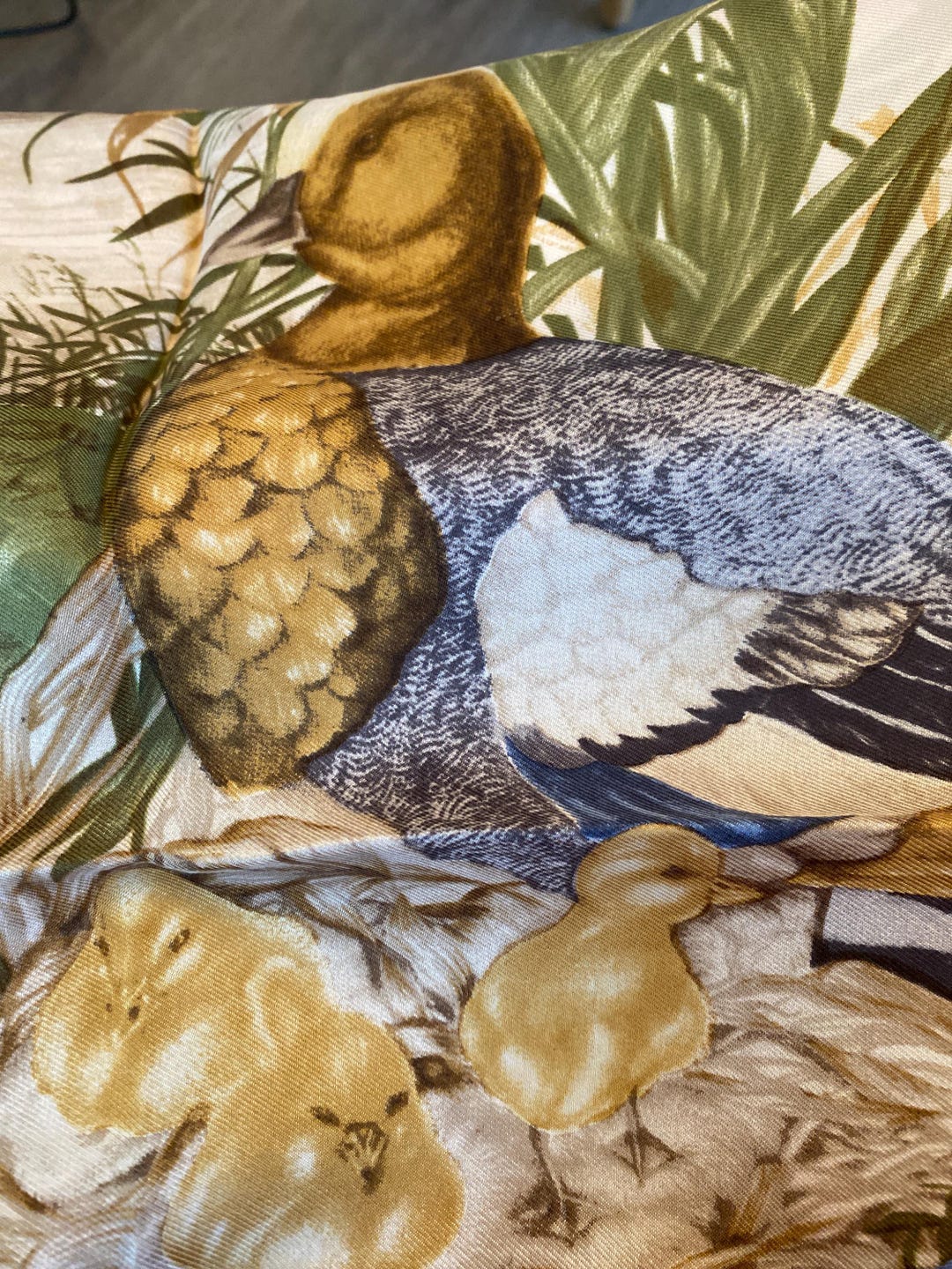 Wild Ducks With Chicks Silk Scarf, Square 34 Square // Wildlife, Pond ...