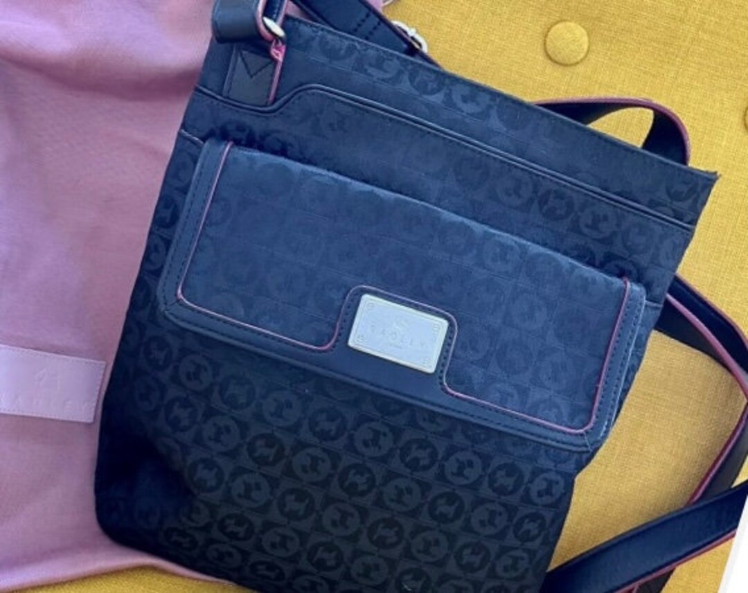 RADLEY Cross Body Bag, Blue Fabric, Leather Handle, Messenger - Etsy