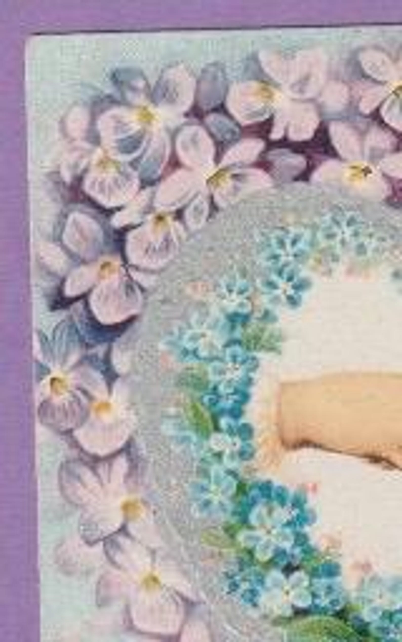 Partially Embossed Antique French Postcard, Sincere Wishes, Holding ...