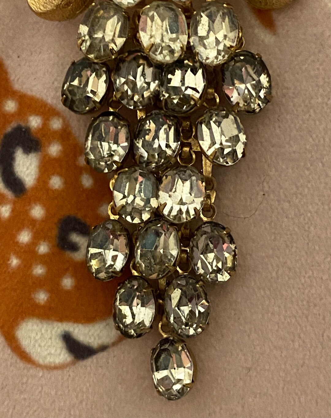 French 1940s Glass Brooch, Waterfall Cascade Pin Vintage Jewellery - Etsy