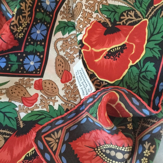 Red Poppy Silk Scarf 31”, Médiéval Design Beckford Si… - Gem
