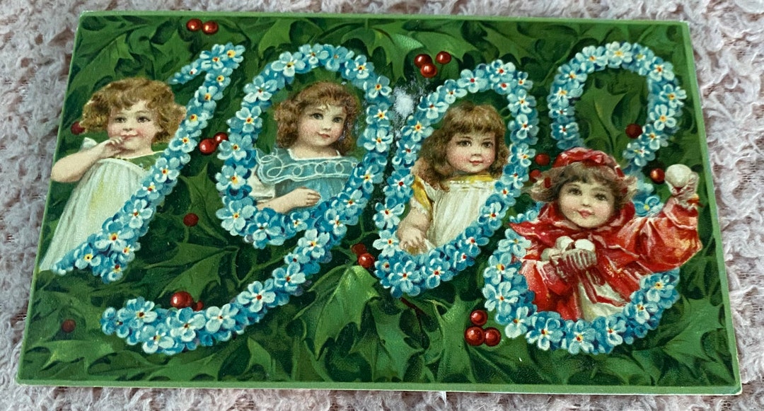 Embossed Antique German Postcard Flowers Cherubs 1908 - Etsy