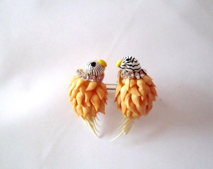 Parrot Shell and Rhinestone Brooch 1950s Vintage Jewelry - Etsy