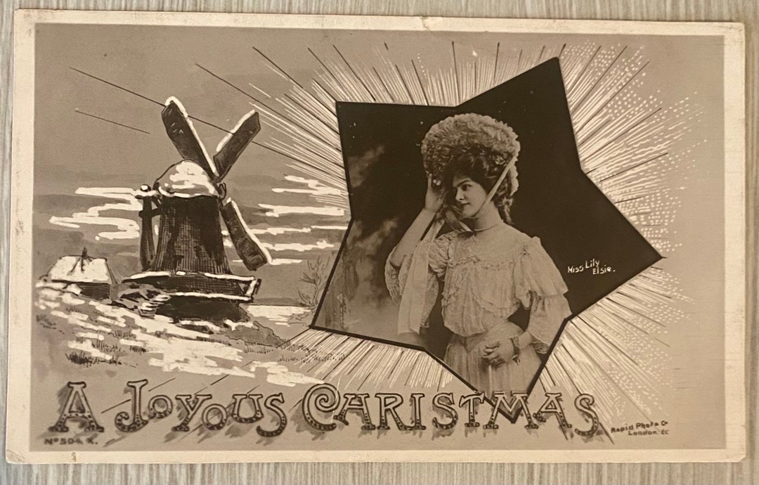 British Actress Postcard, LILY ELSIE 1886 to 1962, A Joyous Christmas ...