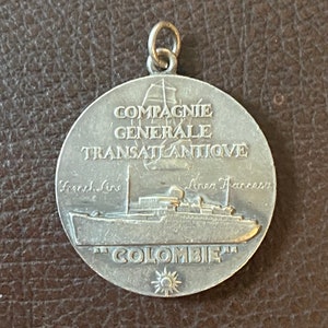 French Art Deco Silver Alloy Medal, Compagnie Générale Transatlantique ...