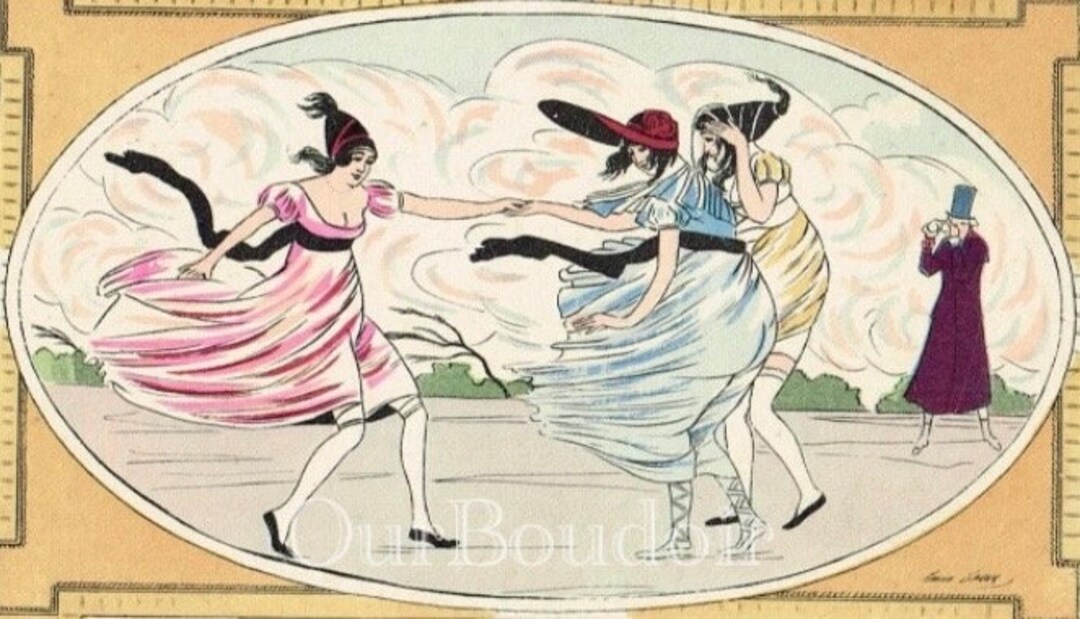 Artist Postcard Xavier Sager Art Deco 1910s // the Three Graces, Ladies ...