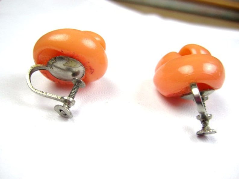 Celluloid Earrings, Coral Peach, 1930s Art Deco Vintage Jewelry - Etsy
