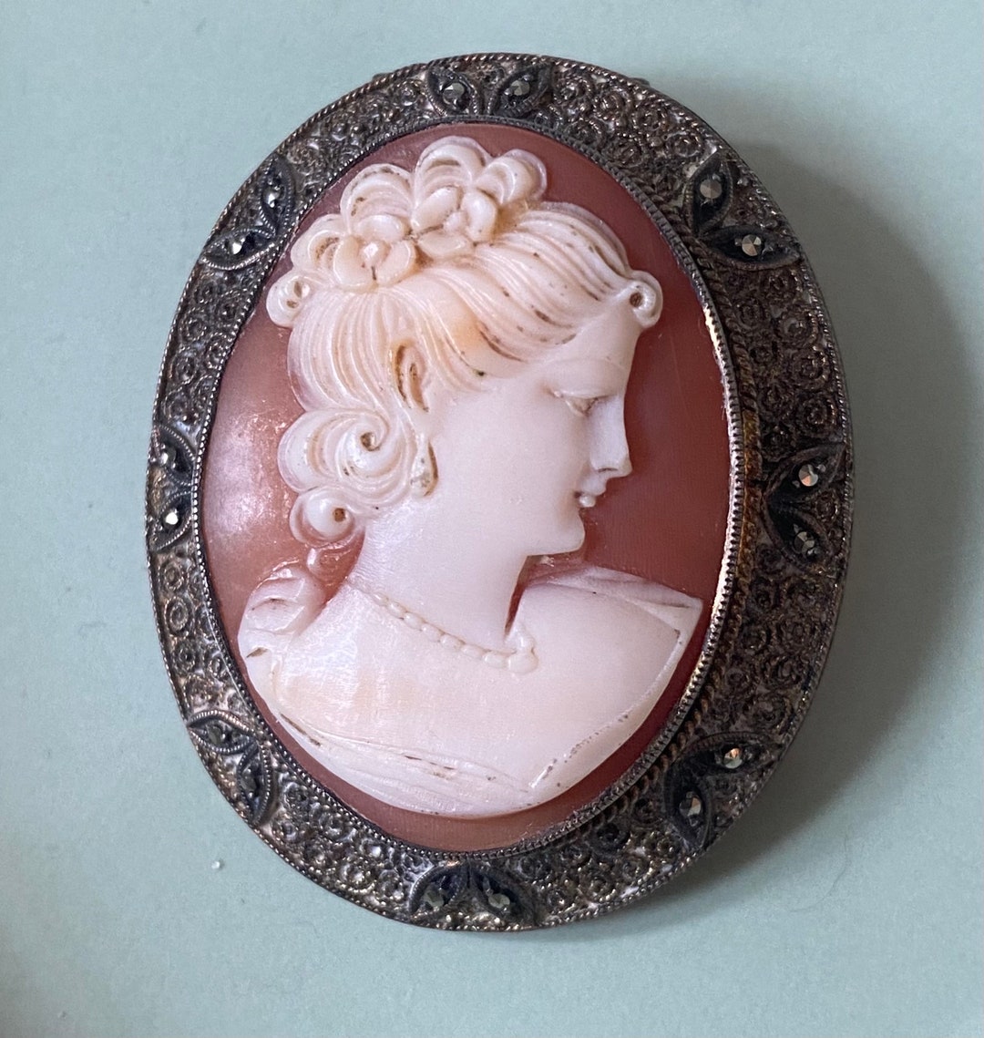German Art Deco Cameo Pendant Sterling Silver Crafted by Fahrner - Etsy UK