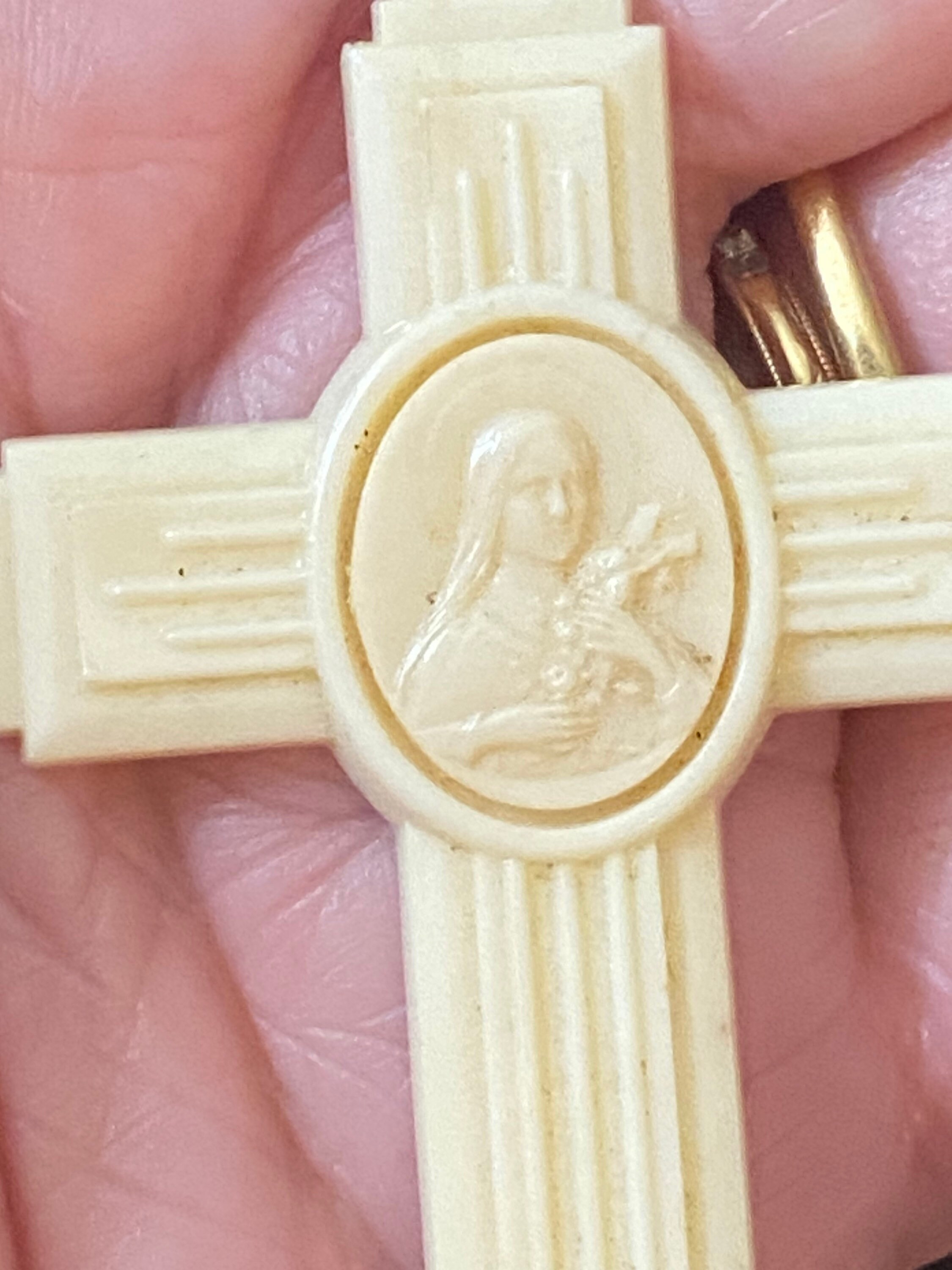 Art Deco French Bakelite Carved Cross, Religious Gift - Etsy