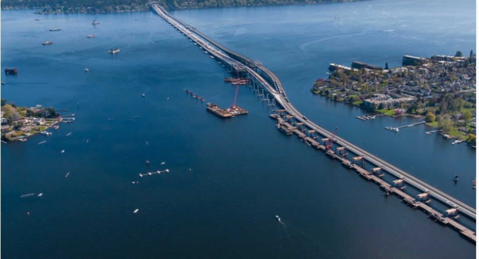 Seattle Postcard, First Evergreen Point Floating Bridge, 1960s ...