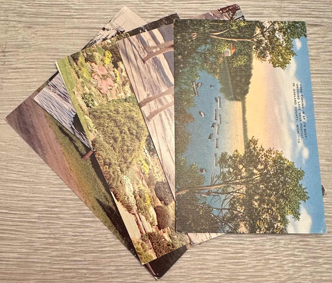 Vintage USA Postcards Collection 1960s Lot of 5 // Michigan State ...