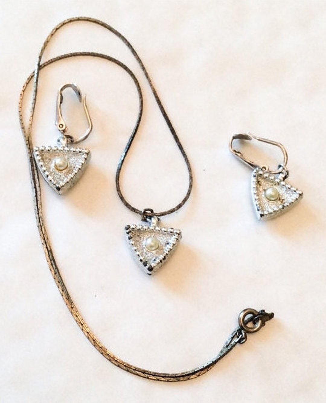Sarah Coventry Jewelry Set, Necklace With Earrings, Pearl, Rhinestone ...