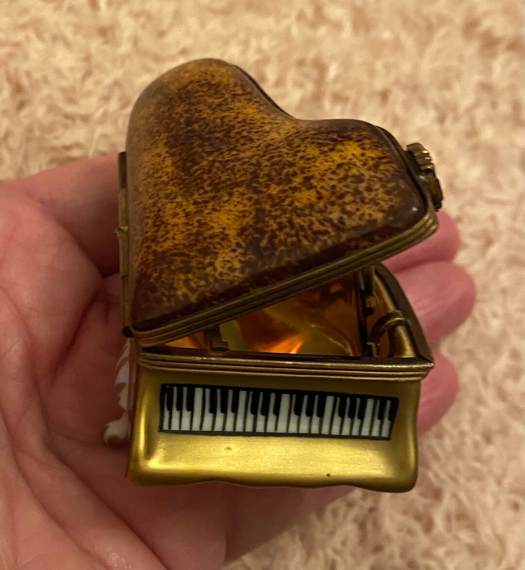 Limoges Piano, French Porcelain, Hand Painted Trinket Box, Vintage ...