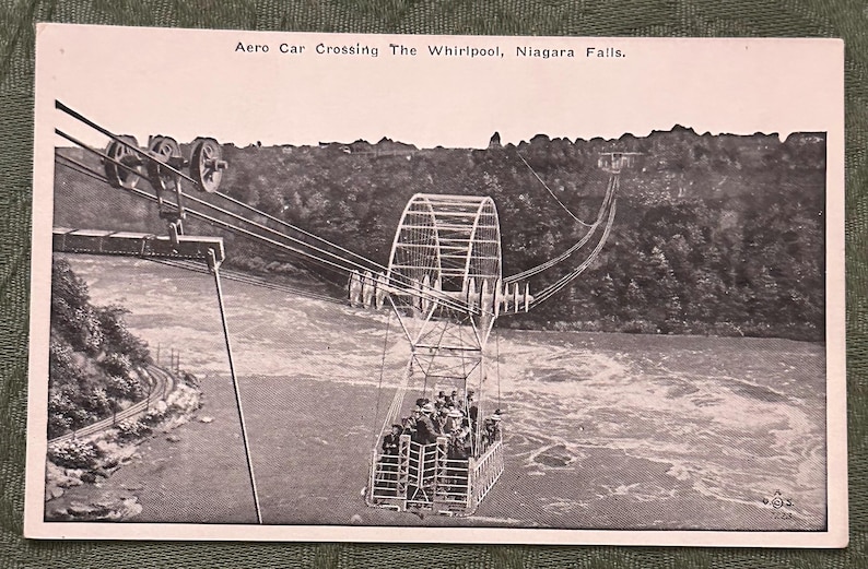 Niagara Falls Postcard, Cable Car Crossing the Whirlpool, Antique 1920s ...