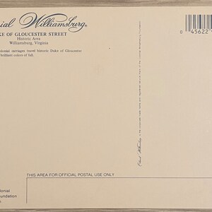 Williamsburg Virginia Postcard, Horse Drawn Colonial Carriages Duke of ...