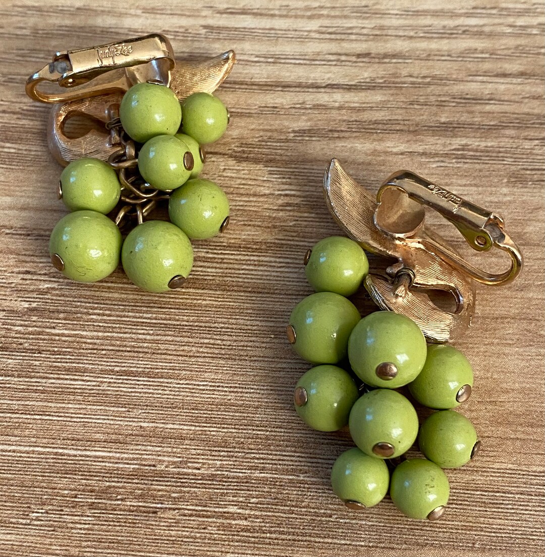 Judy Lee Green Cha Cha Cha Earrings, Vintage 1960s Jewellery - Etsy