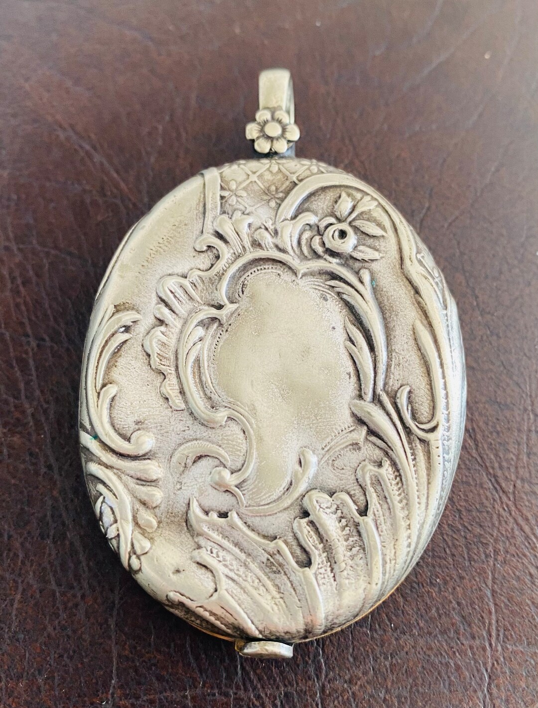Art Nouveau French Sliding Locket With Damaged Mirror, 2 1/2 Inches ...