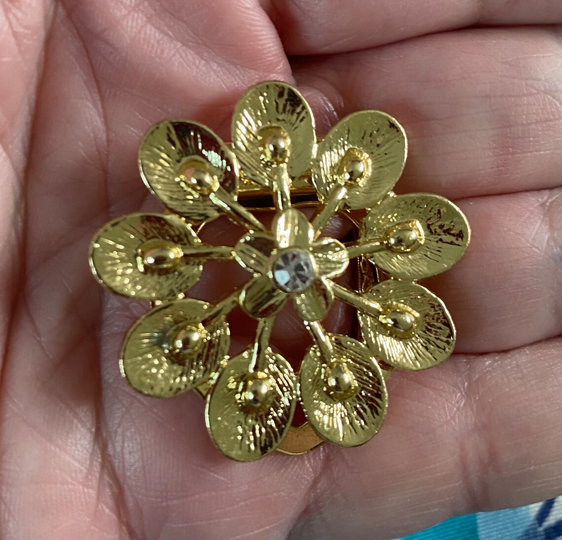 Art Nouveau Style Scarf Clip, Glass Centre, 1960s Flower Scarf Clip - Etsy