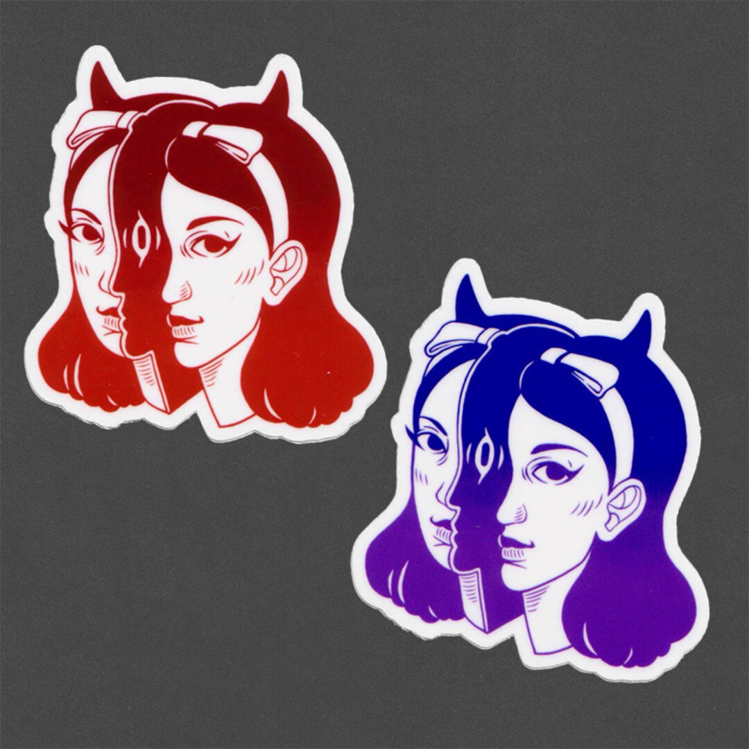 Devil Girls Sticker Set | Surreal Aesthetic Vinyl Sticker | Sticker Art ...