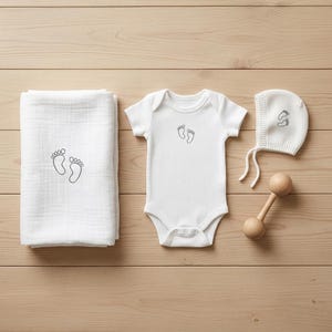 Baby Footprint SVG Bundle, Newborn Feet PNG, Baby Keepsake Cricut ...