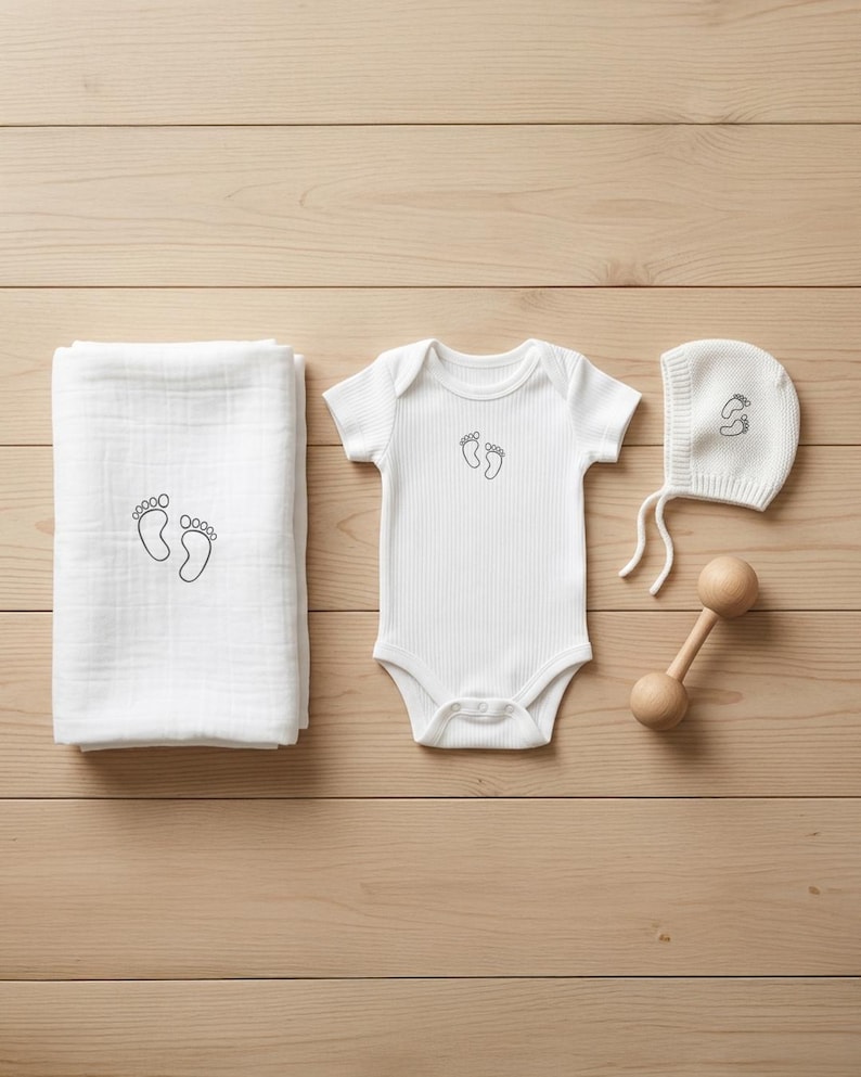 Baby Footprint SVG Bundle, Newborn Feet PNG, Baby Keepsake Cricut ...