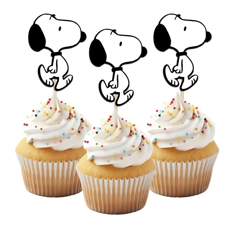 Snoopy Cupcake Toppers - Etsy