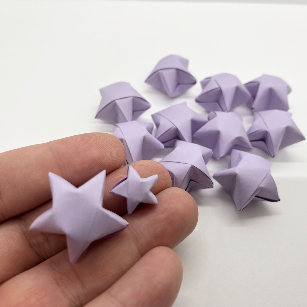 1” JUMBO Pastel Purple Handmade Origami Paper Stars // 50/100 Count ...