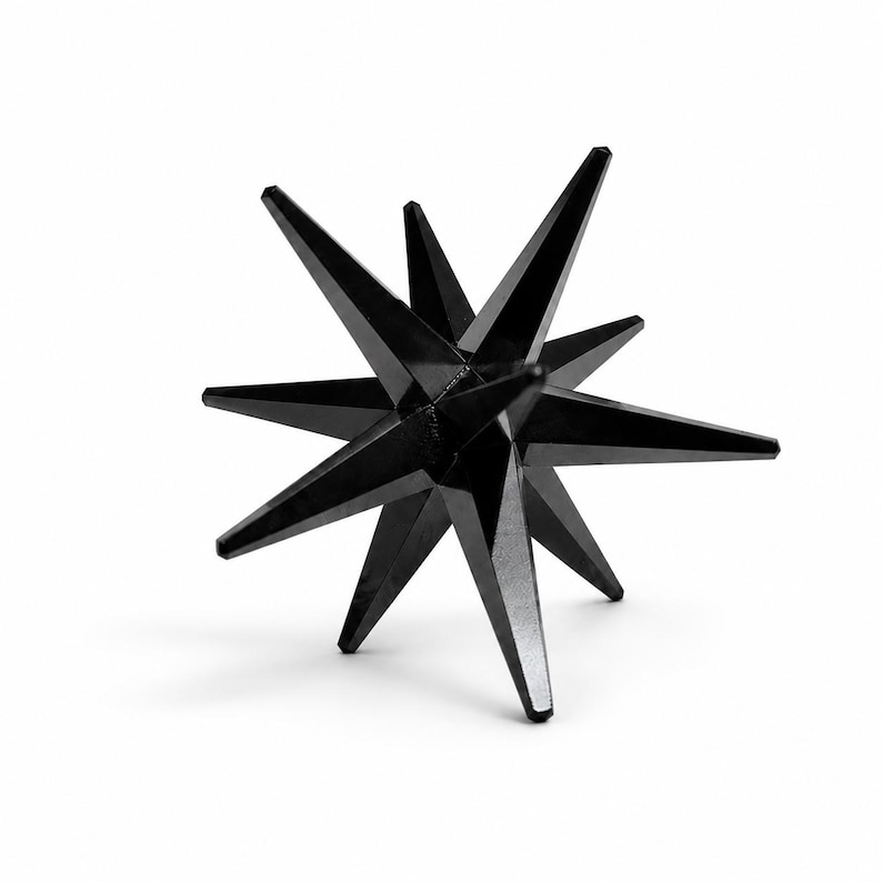 Black Obsidian Merkaba Star Sacred Geometry Crystal | 12 Point Star for ...