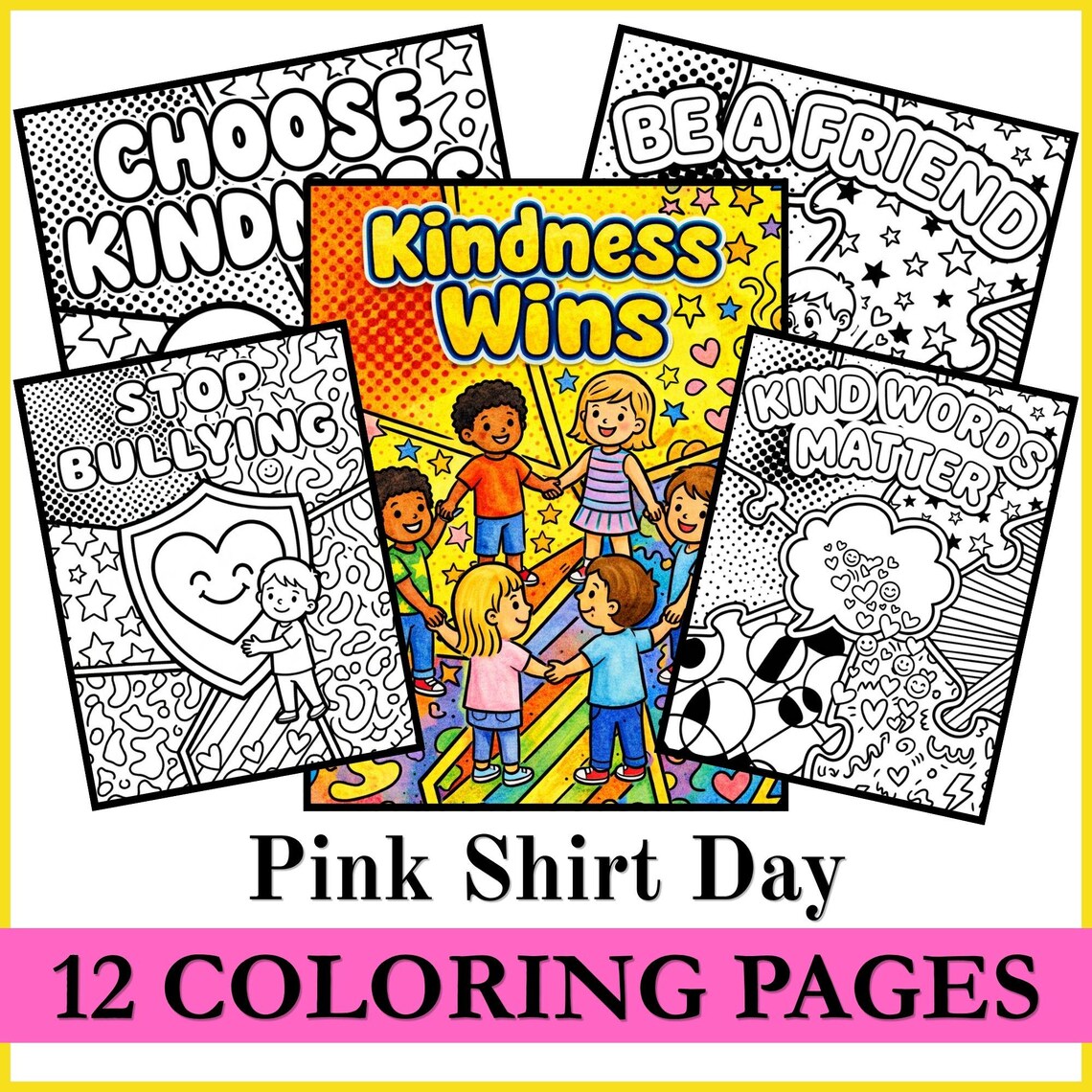 Pink Shirt Day Coloring Pages | Anti-bullying Coloring Sheets ...