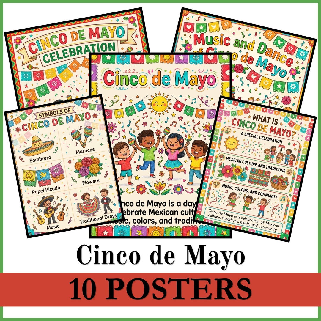 Cinco De Mayo Posters | Classroom Decor for Kids | Mexican Culture ...