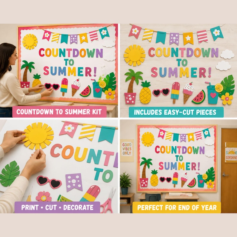Summer Bulletin Board Kit | Countdown Classroom Decor (printable) - Etsy