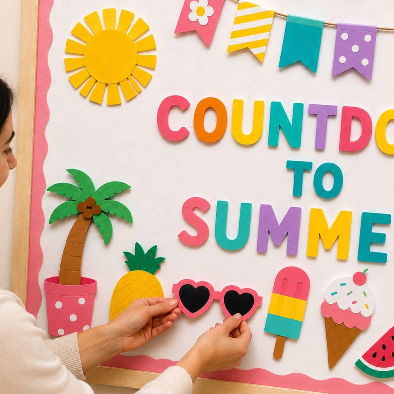 Summer Bulletin Board Kit | Countdown Classroom Decor (printable) - Etsy