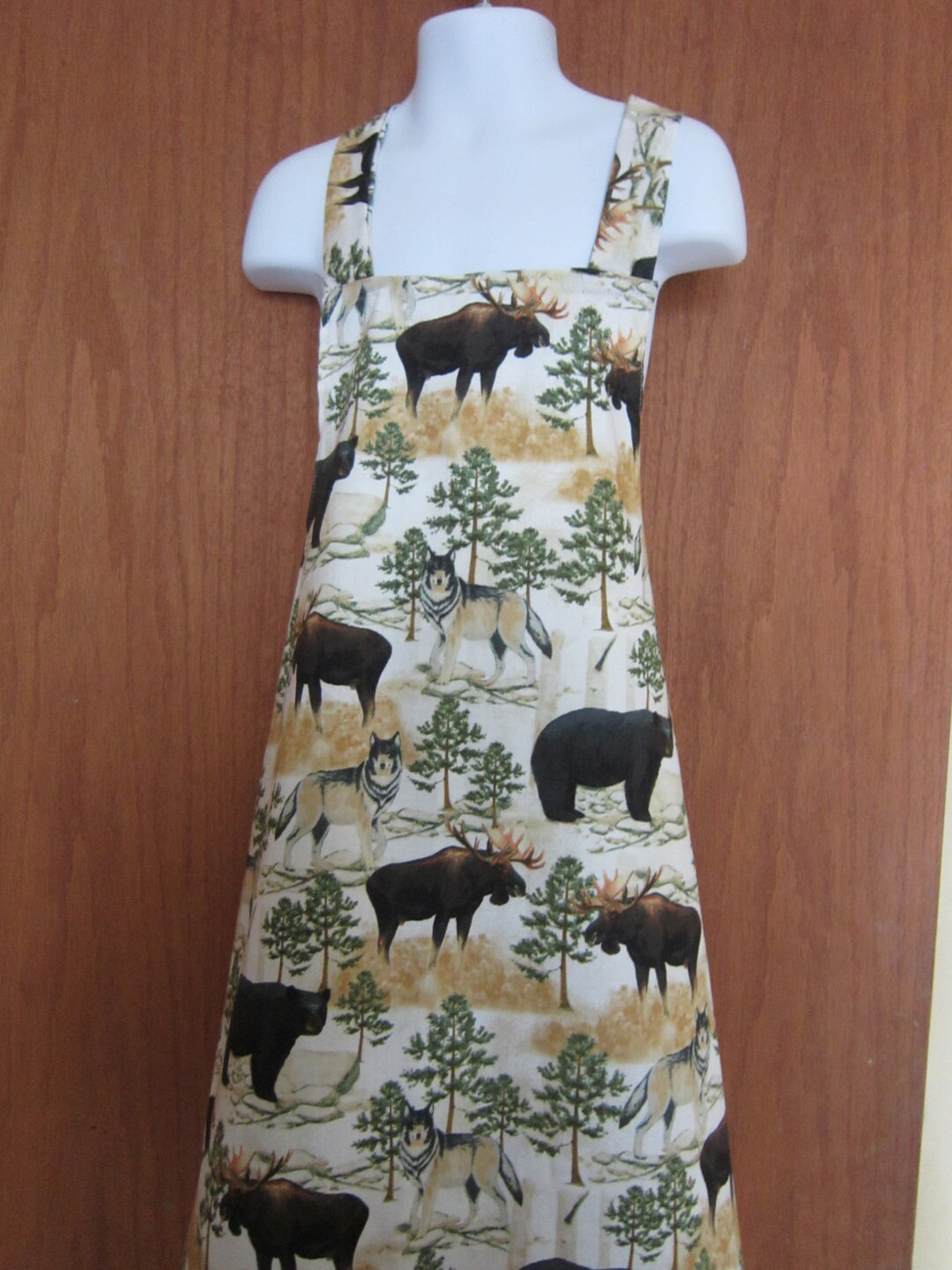 Youth Full Apron Wildlife Bear, Wolves, and Moose - Etsy