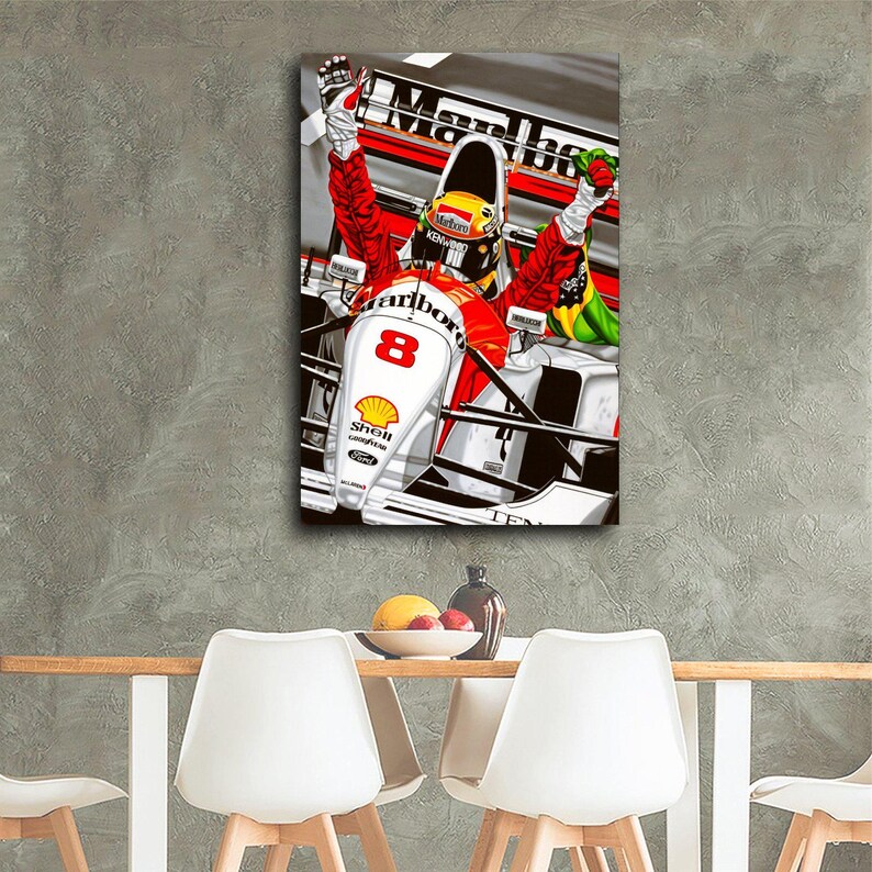 Ayrton Senna F1 Canvas Print – Nordic Style Racing Art Poster - Etsy